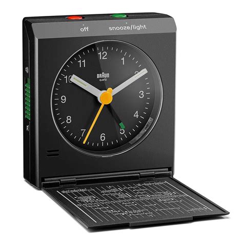 Bc05 Braun Travel Analogue Alarm Clock Black Braun Clocks And Watches