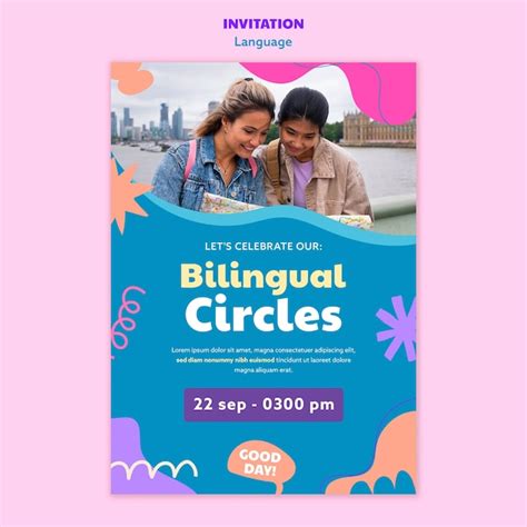 Free Psd Flat Design Language Learning Poster Template