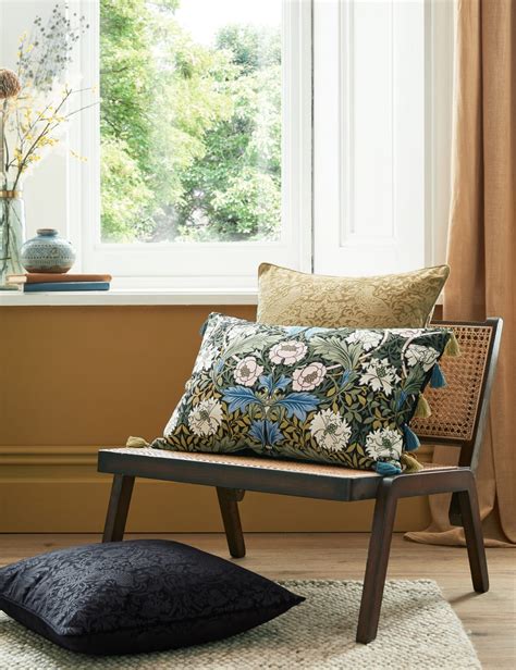 Velvet Myrtle Tassled Bolster Cushion William Morris At Home Mands