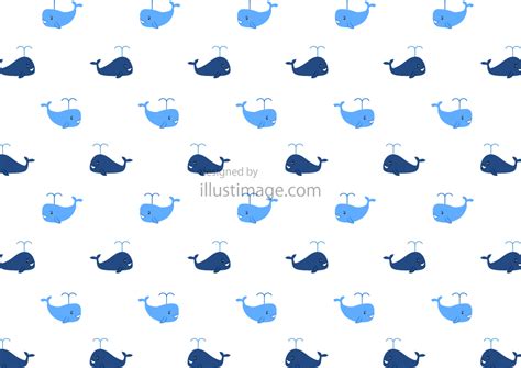 可愛いクジラパターンの壁紙イラストのフリー素材｜イラストイメージ