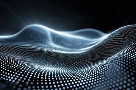 Abstract Light Waves Creating A Dynamic Pattern In A Dark Space Stock Illustration