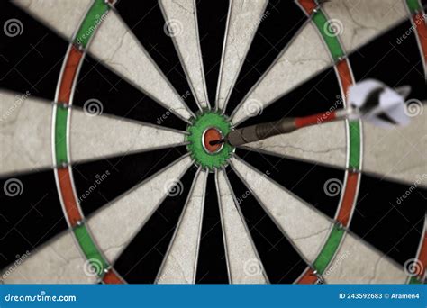 The Game Of Darts Dartboard Dart In Bullseye Stock Image Image Of Play Luck 243592683