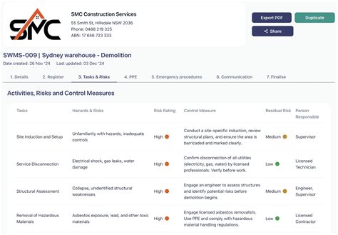Demolition SWMS Template SafetyCheck