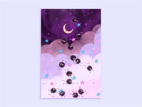 Soot Sprites Spirited Away Art Print Watercolor Illustration Studio Ghibli Wall Art Anime