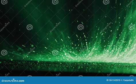 Dynamic Green Splash With Dramatic Lighting And Motion Effect Stock