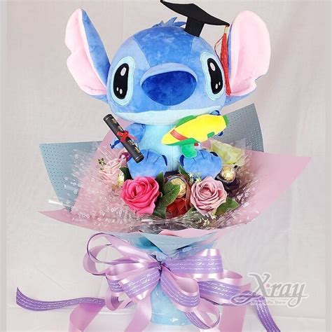 史迪奇金莎捧花，stitch花束花束畢業花束畢業典禮情人節花束情人節禮物告白求婚，節慶王【y029717 Yahoo奇摩拍賣