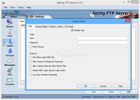 Ability FTP Server Screenshot And Download At SnapFiles Com