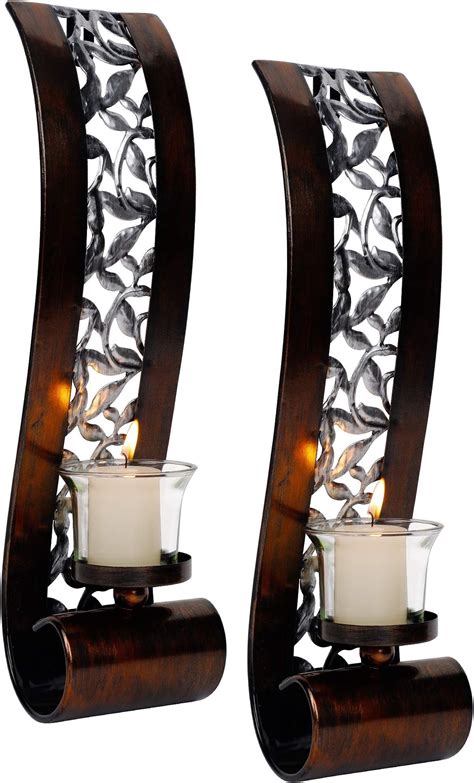 Gracelot Juego De 2 Candelabros De Pared Adornos De Pared Para