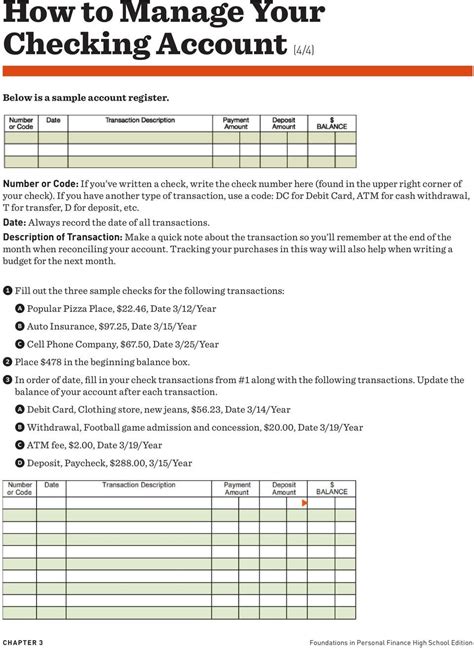 Managing A Checking Account Worksheet Answers — Db