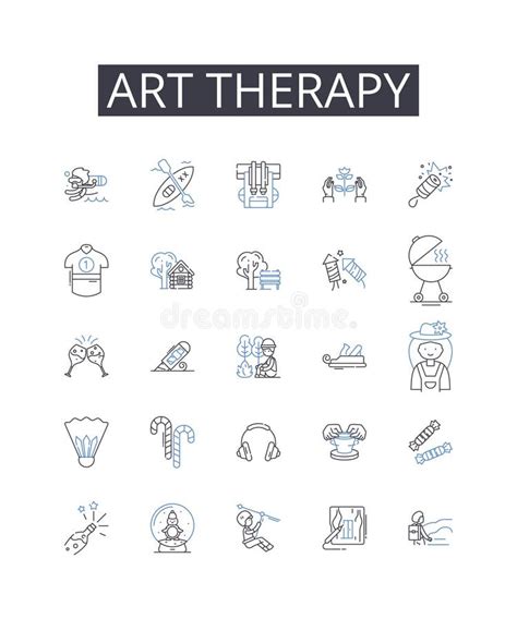 Art Therapy Line Icons Collection Music Therapy Play Therapy Drama