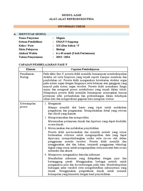 Modul 8 Sistem Reproduksi Pdf