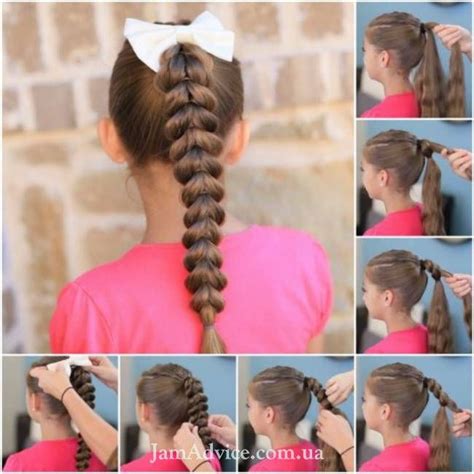 Стильные прически для девочек на каждый день Детские прически Прически с косой на бок Косы