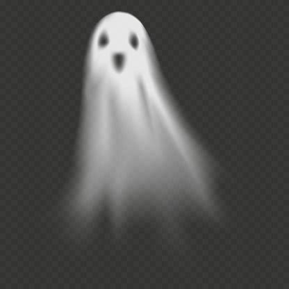 Halloween Ghost Silhouettes Isolated For Autumn Banner Vector 3d Scary