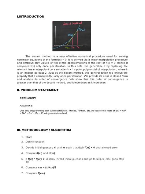 Numerical Secant Method Pdf Numerical Analysis Algorithms And