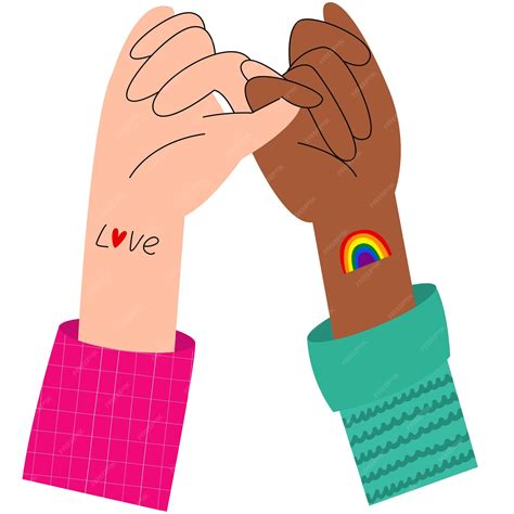 Premium Vector Two Womans Hands Holding Each Other Love Is Lovepride
