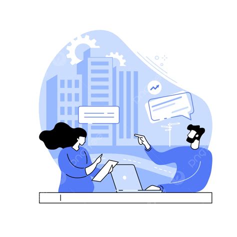 Outdoor Office Isolated Cartoon Vector 插圖 孤立 計算機 技術向量圖案素材免費下載，png