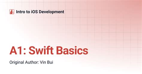 A1 Swift Basics Intro To Ios Development