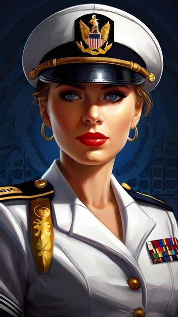 Marine Officer Commander Girl Premium Ai Generated Image
