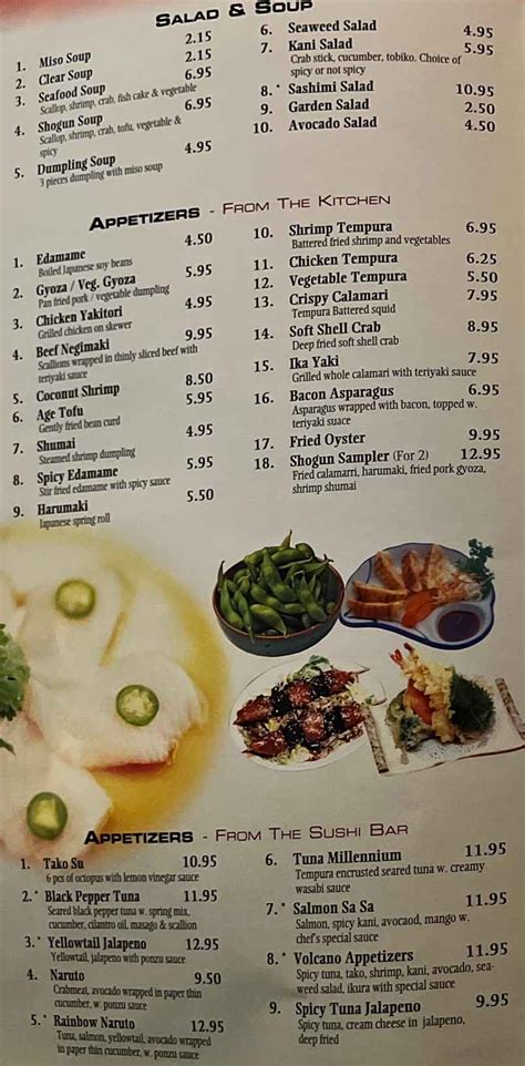 Shogun Sushi And Hibachi Menu Mankato Mn