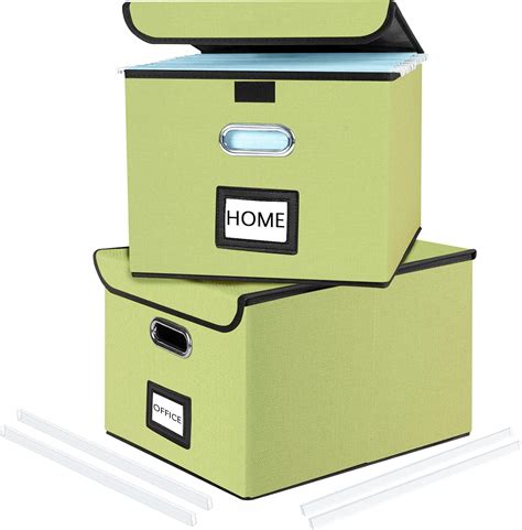 Upgrade File Organizer Boxes With Lids Linen Hanging Filing And Storage