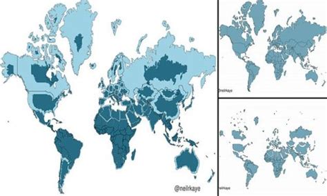 The Real Map Of The World Clever To Scale Chart Reveals The True Size Of Earths Countries
