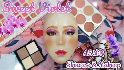 💜🔮 Purple Glam Eye Makeup And Skincare Tutorial Asmr Satisfying