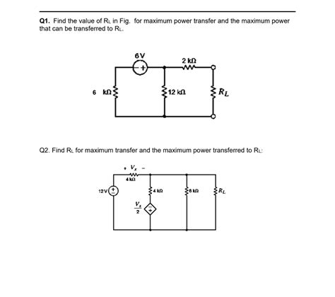 Solved Q Find The Value Of Rl In Fig For Max