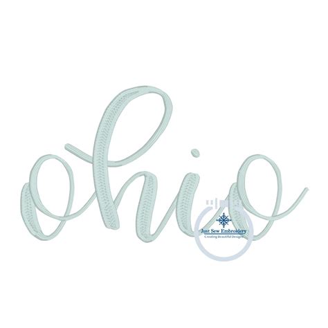 Oh Ohio Script Embroidery Design