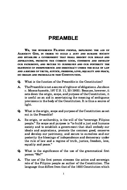 Pdf Constitution A Comprehensive Reviewer Bernas