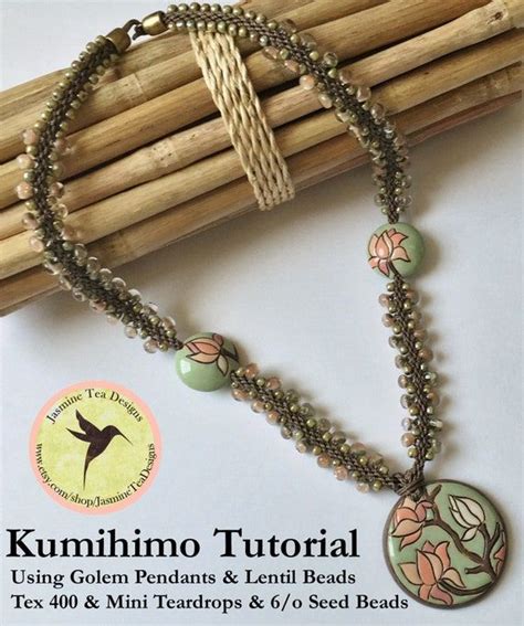 Pdf Kumihimo Pattern Magnolia Partially Beaded Kumihimo Necklace Tutorial Tutorial Only