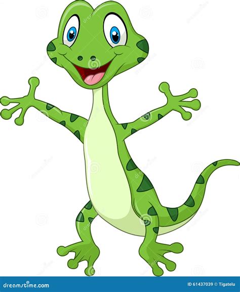 Green Red Lizard Hand Drawn Watercolor Illustration Isolated On White