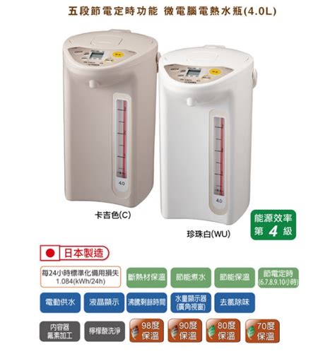日本製TIGER 虎牌4 0L微電腦電熱水瓶 PDR S40R 產品介紹 慶有興業有限公司