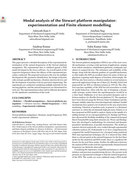 pdf modal analysis of the stewart platform manipulator