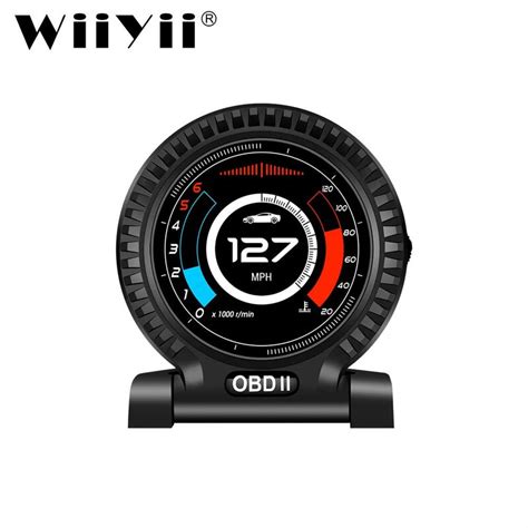 업그레이드 된 Obd2 Hud 디스플레이 고성능 자동차 속도계 터보 부스트 압력계 알람 오일 수온 게이지 코드 리더 자동차 전자