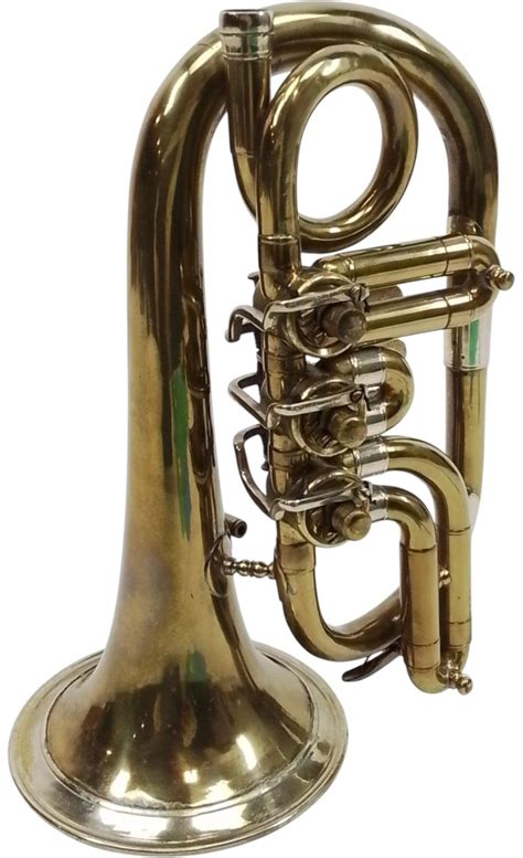 Lot 19th C Silver Plated And Brass Cornet Instrument