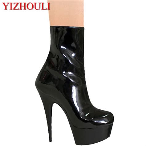 Classics Black 15cm Platforms Boots High Heel Shoes Pole Dance Model