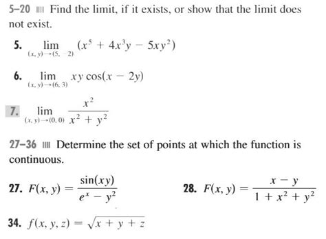 Solved 520 Find The Limit If It Exists Or Show That The