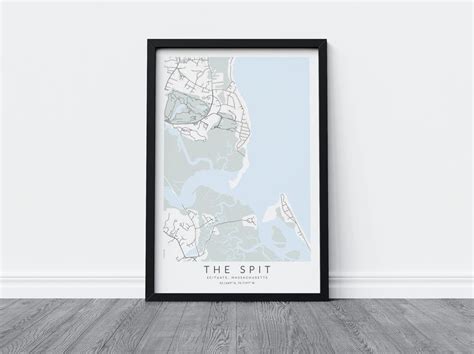 The Spit Map Print 12 X 18 White Frame Map Of Florida Detailed Map California Map