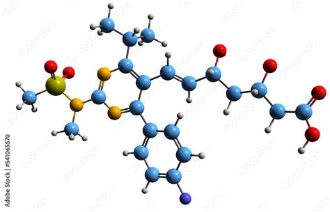 3d Image Of Rosuvastatin Skeletal Formula Molecular Chemical