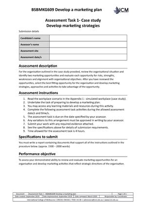 Bsbfim 601 Assessment Task 1 Case Study Document Assessment Task 1