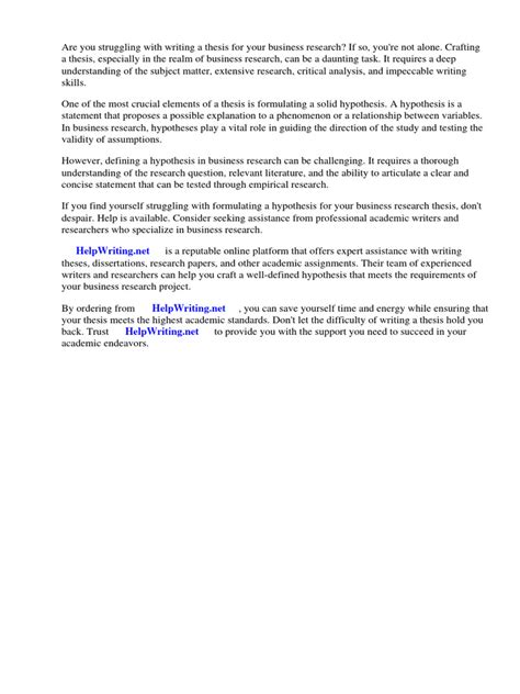 Hypothesis Definition In Business Research Pdf Hypothesis Scientific Method