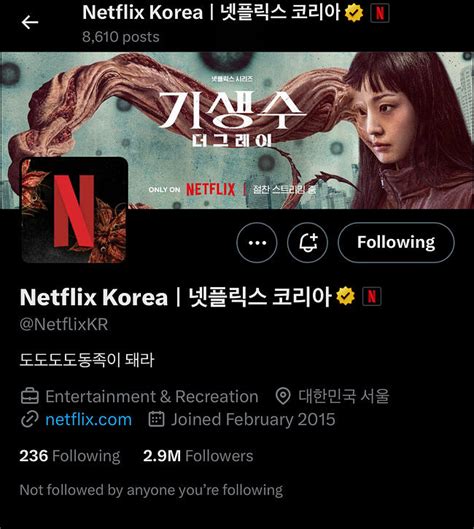 넷플릭스 코리아 트위터 상태 세리에매니아