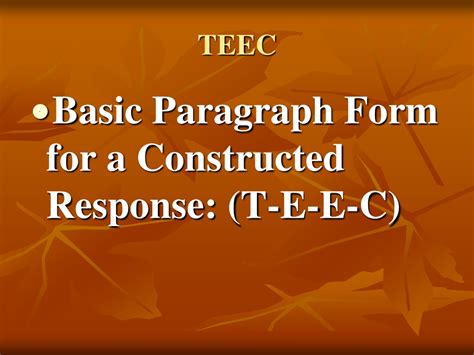Ppt Master The Teec Paragraph Writing Method Powerpoint Presentation