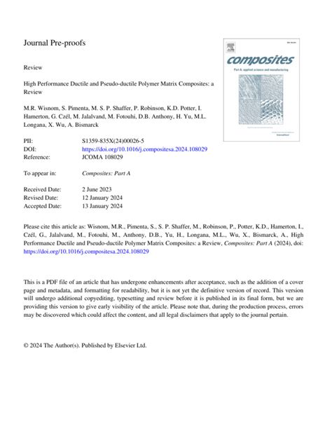 Comp A 2024 High Performance Ductile And Pseudo Ductile Polymer Matrix Composites A Review