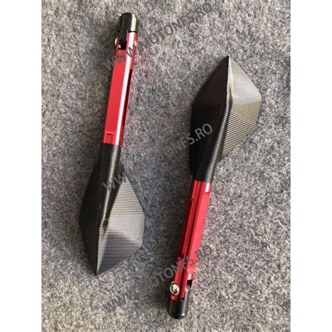 Oglinzi Buc Universal Cnc Negru Rosu Pentru Motocicleta Naked