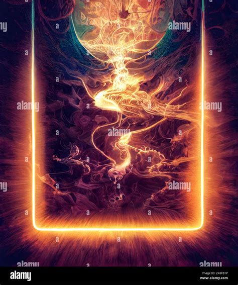 An Abstract Digital Drawing Of A Multi Dimensional Magic Spell Stock
