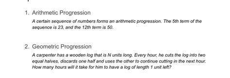 1 Arithmetic Progression A Certain Sequence StudyX