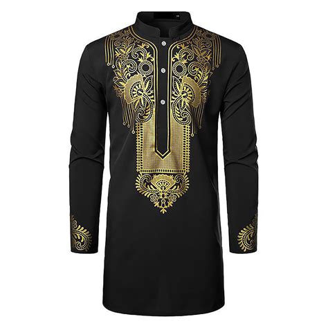 Yoodem Mens Shirts Long Sleeve Shirts For Men Mens Abaya Thobe Arabic