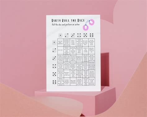 Dirty Roll The Dice Printable Couples Intimacy Foreplay Game For Perfect Date Night Printable