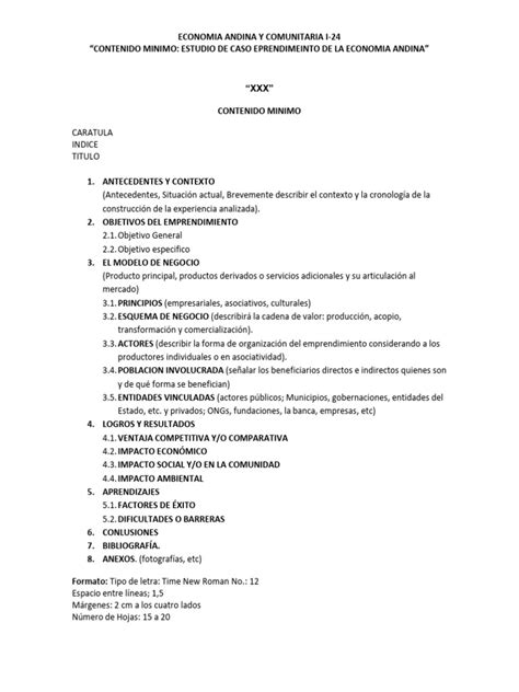 Contenido Tp Estudio De Caso Economia Andina Pdf
